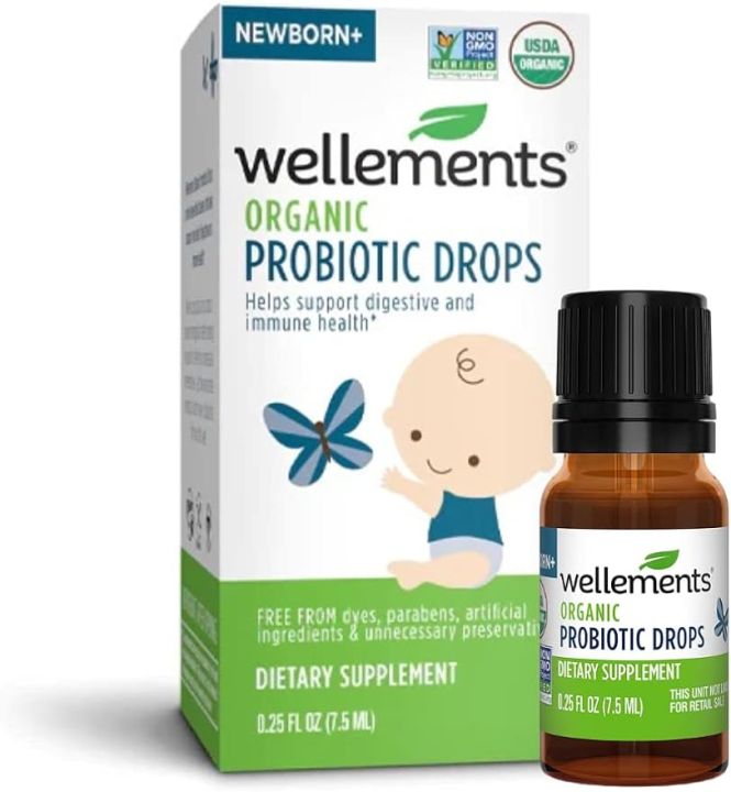 Wellements Organic Baby Probiotic Drops | Baby Digestive & Immune ...