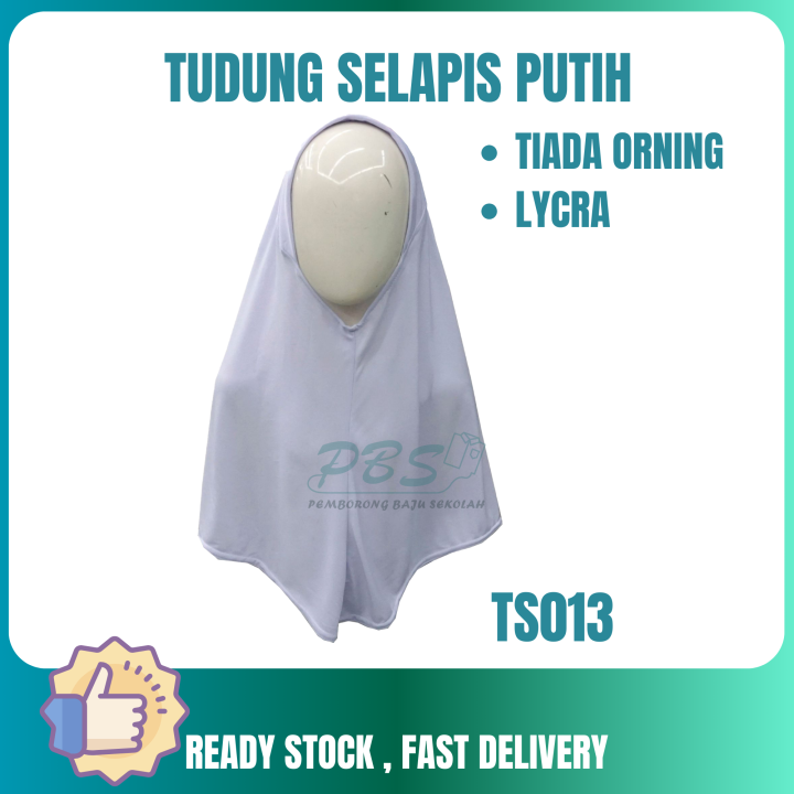 Tudung Selapis Putih (Lykra) - TS013 | Lazada