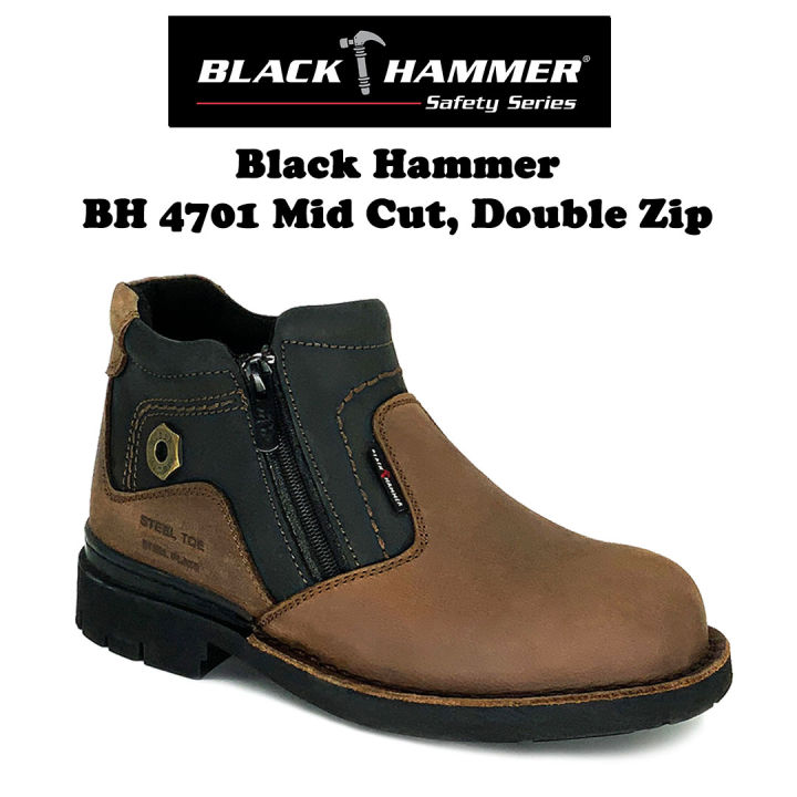 Black Hammer 4000 Series Mid Cut with Double Zip Safety Shoe BH4701 ...