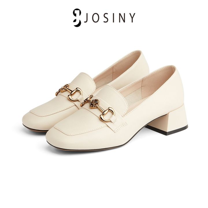 JOSINY รองเท้าโลฟเฟอร์ ส้นกลาง หัวแหลม สําหรับผู้หญิง | Lazada.co.th