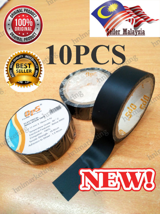 10PCS OPS WIRE INSULATION PVC BLACK TAPE 18mm INSULATING RED YELLOW ...