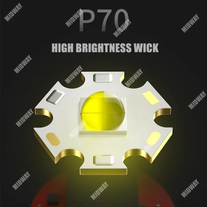【Original】SMILING SHARK Glare P70 Powerful LED Flashlight 26650 Large ...