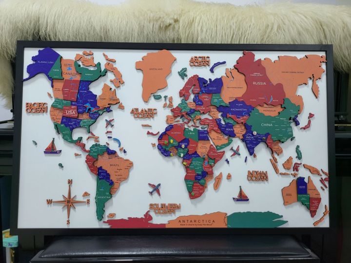 3D Wooden World Map Jungle | Lazada Singapore