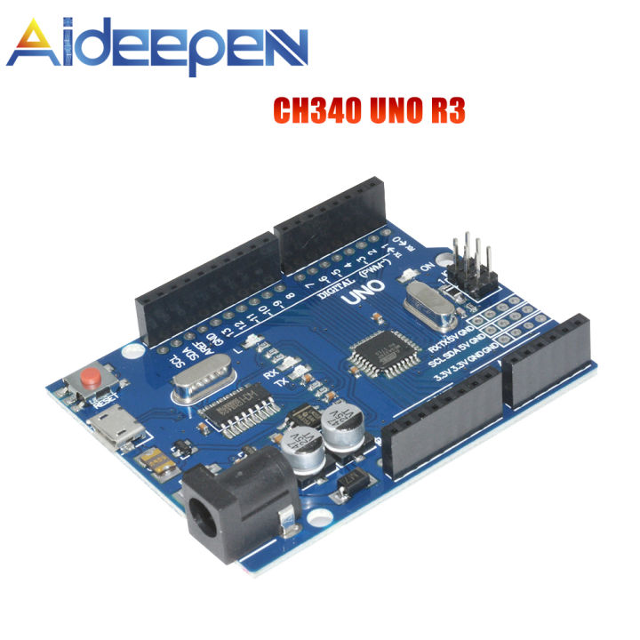 Original Aideepen ล่าสุด UNO R3 ATMEGA328P-16AU CH340 CH340G Micro USB สำหรับ Arduino | Lazada.co.th