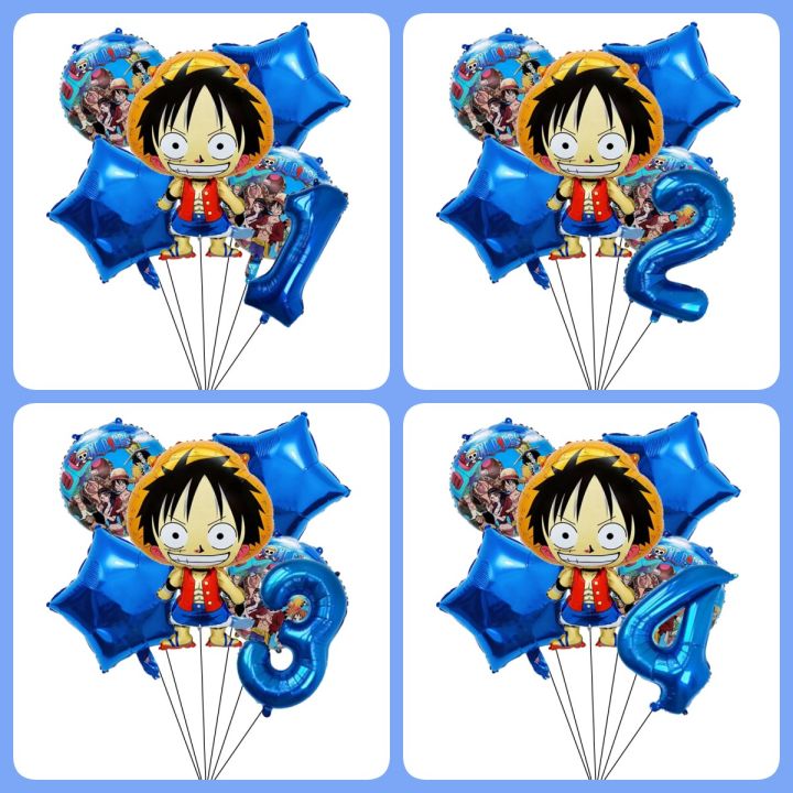 6 pcs one piece lufei's Aluminum Film Balloon 32 inch Digital Balloon ...