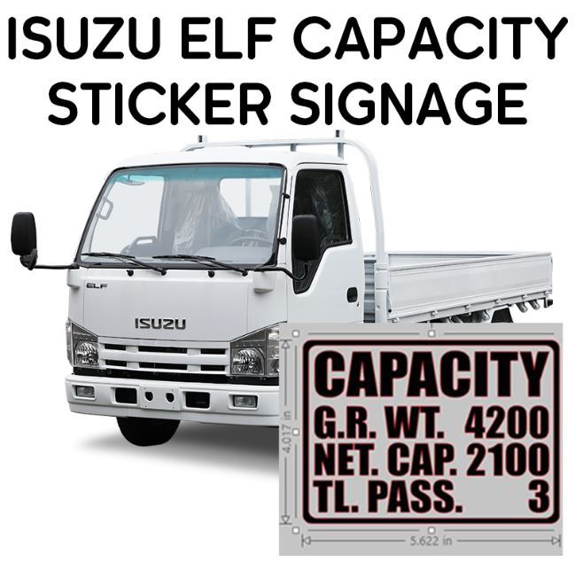 CAPACITY STICKER ISUZU ELF | Lazada PH