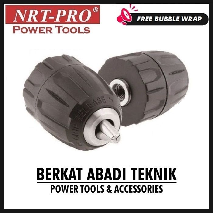 NRT-PRO Kepala Bor 10mm 3/8" Keyless Drill Chuck Cordless Tanpa Kunci ...