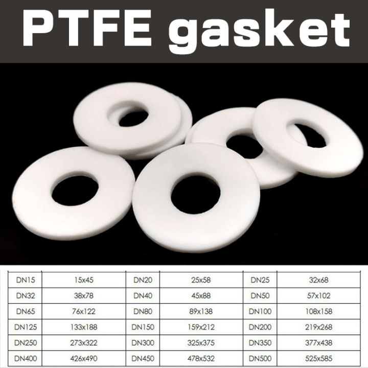 (1Pcs) DN100-DN300 PTFE gasket High temperature resistant Teflon plastic flange sealing gasket O ...