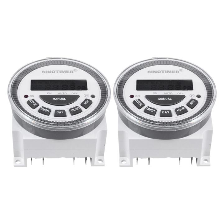 2X SINOTIMER Tm-619H-2 230Vac 7 Days Weekly Programmable Digital Timer ...