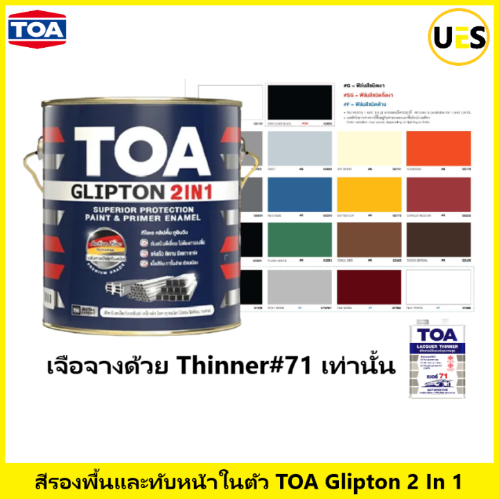 TOA สีเคลือบเงา ทีโอเอ Glipton 2 in 1 คลิปตัน 2 in 1 สีเคลือบเงาพร้อม ...