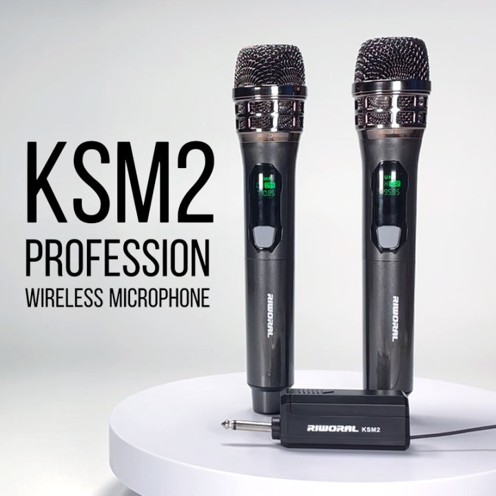 Wireless Microphone UHF Handheld 2 Rechargeable Mike Dynamic Mic ...