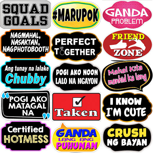 Gandang Lalake Logo Photobooth Props Callout 15pcs Set 1.5 Mm