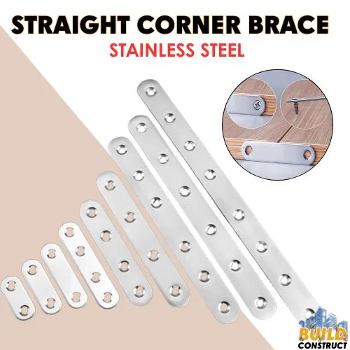 Universal Stainless Steel Flat Straight Brace Brackets Fixing Connector ...