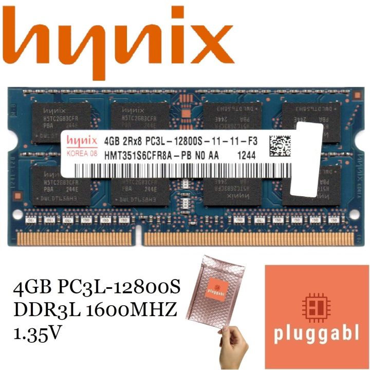 HYNIX 4GB DDR3 1600MHZ DDR3L PC3L-12800S 1.35V 2RX8 SODIMM RAM OEM LAPTOP MEMORY HMT351S6CFR8A ...