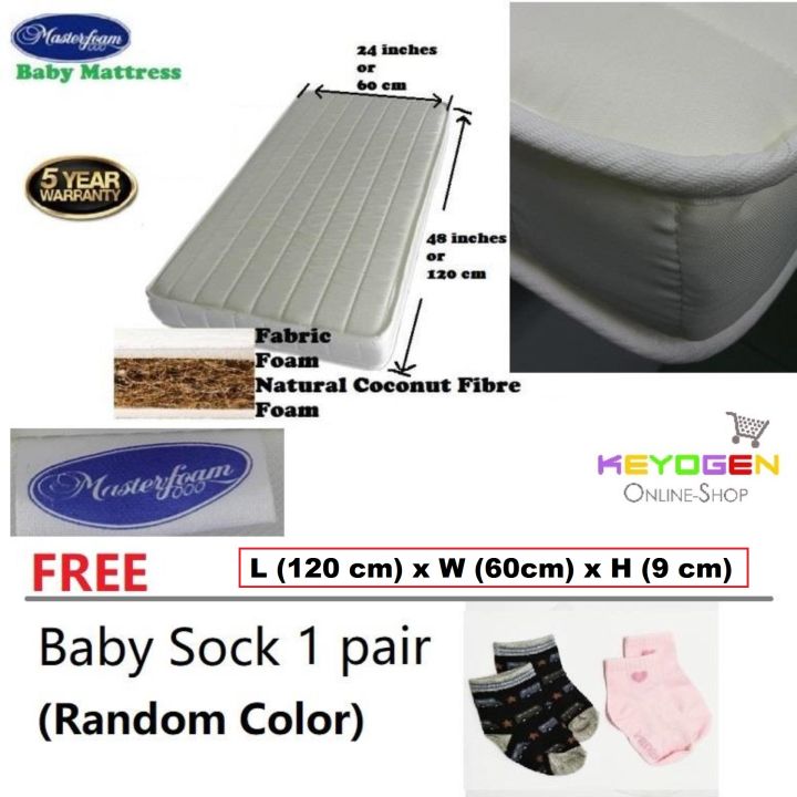 Masterfoam Baby Mattress - Natural Coconut Fibre Mattress- FOC Baby ...