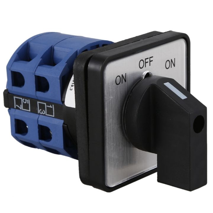 3X AC660V 25A 2-Pole 3-Position Momentary Plastic Rotary Changeover ...