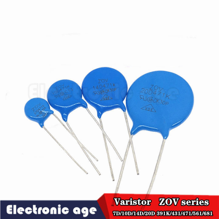 20ชิ้น Varistor 7D/10D/14D/20D 10D471K K/391/431/471/561/681/821 7D ...
