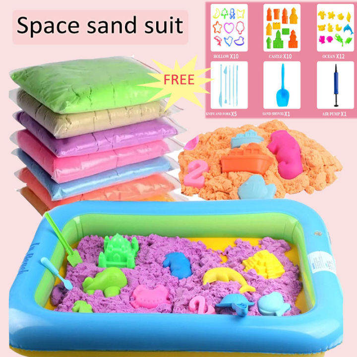 1kg Dynamic Sand Magic Clay Sand Molding Colored Soft Slime Kinetic Motion Sand Space Play Sand ...