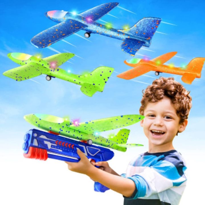 Kids Aircraft Battle Airplane Glider Flight Plastic Toy Flying Gliding ...