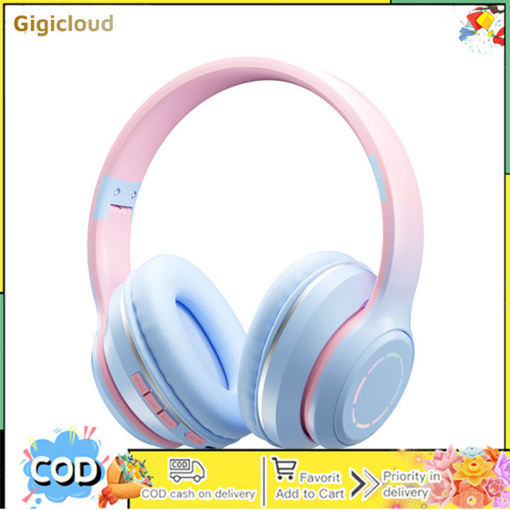 Foldable Bluetooth-compatible 5.2 Headphones Gradient Color Design ...