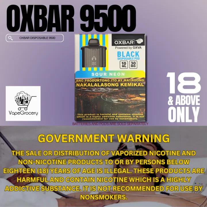 BLACK OXBAR 9500 PUFFS (Battery Sold Separately) | Lazada PH