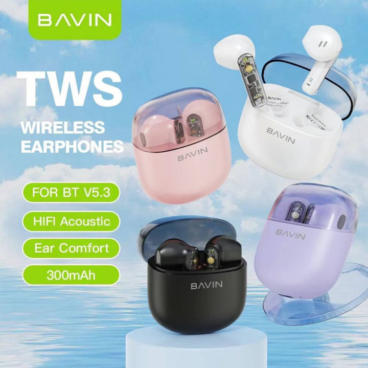 BAVIN BA61 Tws 5.3 Bluetooth Wireless Earbuds Hifi Sound Stereo Long ...