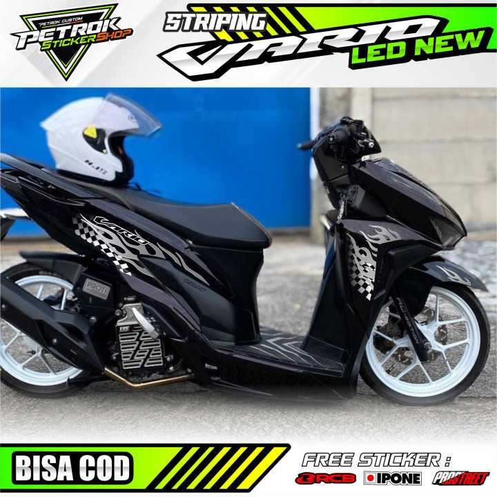 STRIPING VARIASI MOTOR HONDA VARIO LED NEW DESAIN API / STICKER LIST ...