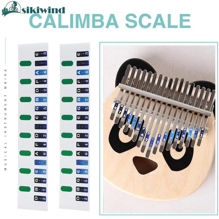 sikiwind 2pcs 17 Keys Kalimba Scale Sticker Thumb Finger Piano Key Note ...