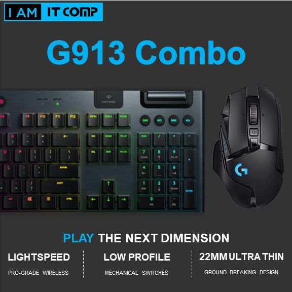 Logitech G Gaming Combo Set G913 Lightspeed Wireless Keyboard / G502 ...