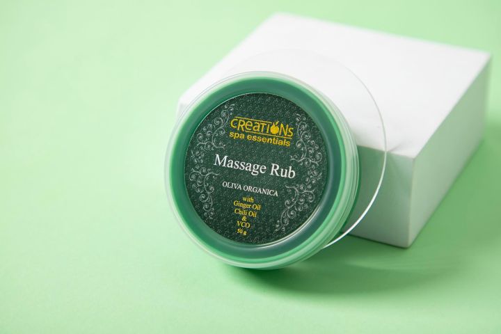 Creations Spa Essentials Massage Rub available 50g and 10g OLIVA ...