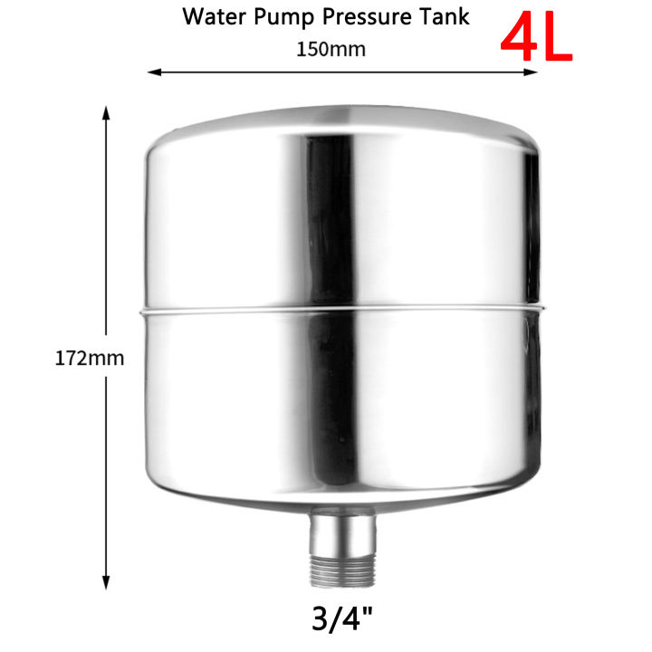 4L Automatic Pressure Tank Water Pump Set Stainless Steel Water Supply ...