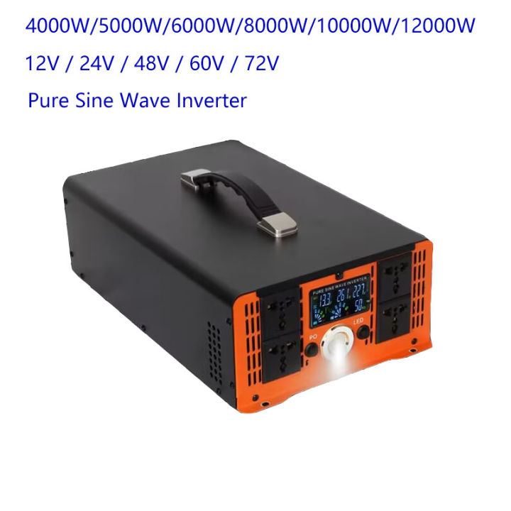 5000W 6000W 8000W 10000W 12000W Pure Sine Wave Inverter 12V 24V 48V 60V 72V DC To AC 220V Solar ...