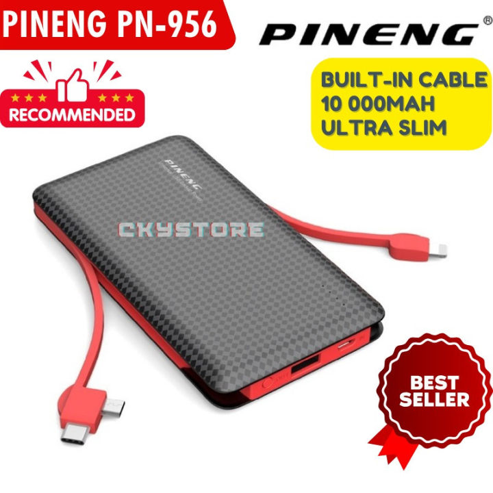 Pineng PN-956 Ultra Slim Design Power Bank with Built-In Cable ...