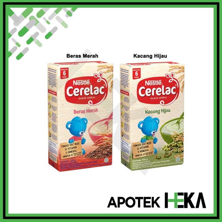 Cerelac Nestle Bubur Sereal Bayi 120 gram Kacang Hijau / Beras Merah ...