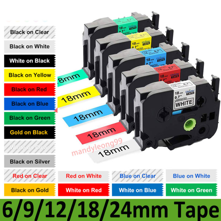 9mm 12mm 18,mm Label Tape Compatible Brother Label Tape TZe231 TZe221 ...