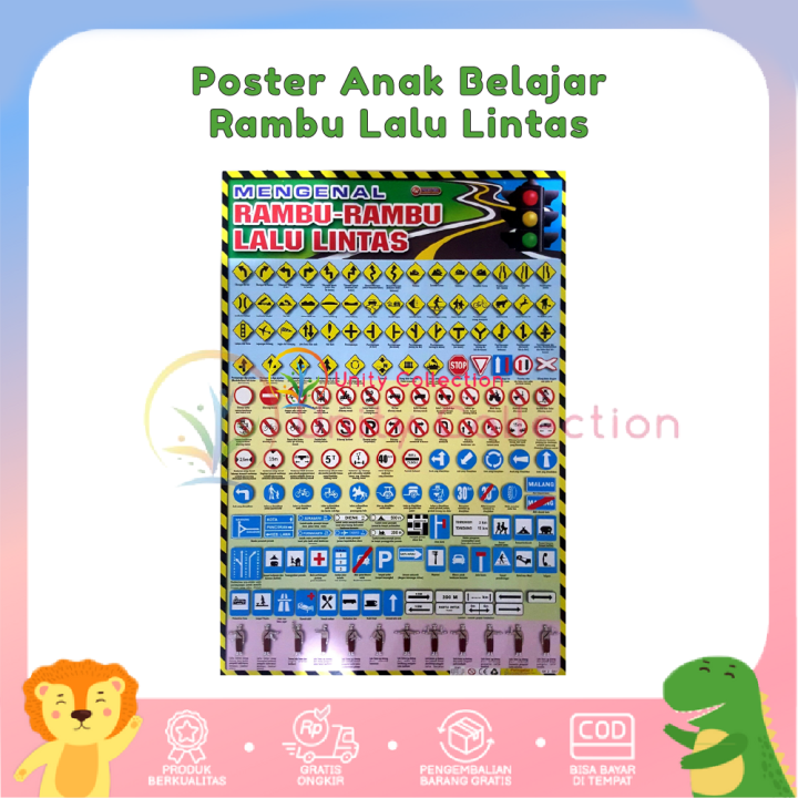Poster Anak Belajar Rambu Lalu Lintas | Lazada Indonesia