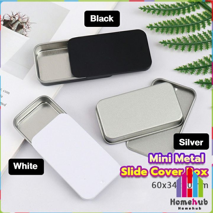 Homehub Mini Metal Slide Cover Box Multifunction Pill Candy Storage ...