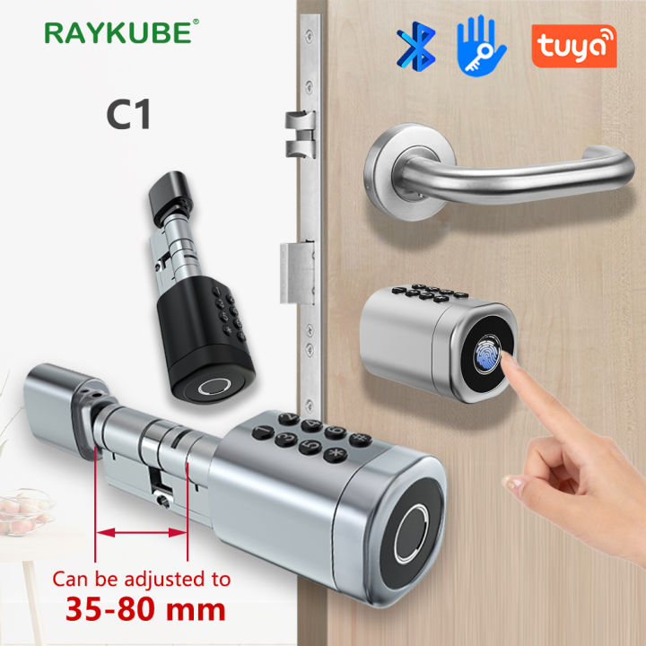 RAYKUBE C1 Tuya BLE TT Lock Smart Door Lock with 2-Ways-Adjustable ...