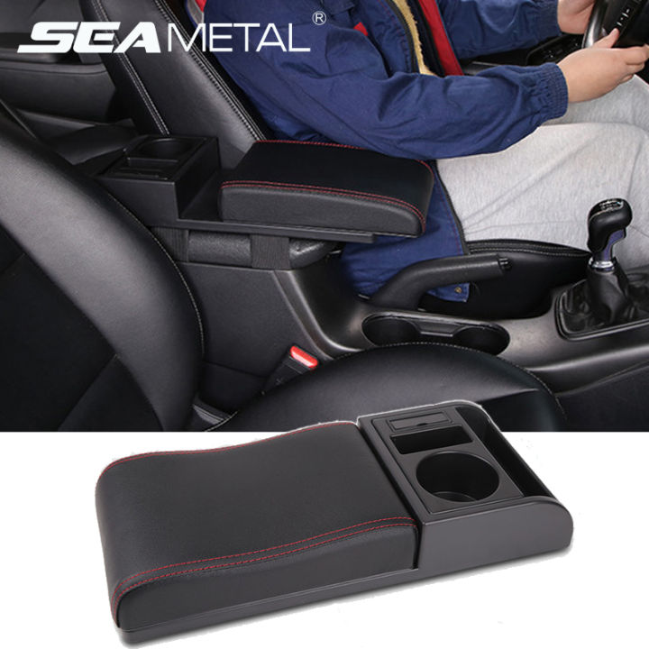 Universal Car Armrest 2USB Charging Box Elbow Support Arm Rest Pu ...