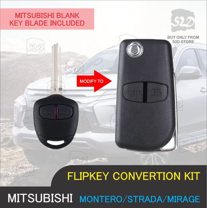 Mitsubishi Montero / Strada Flipkey 2 Buttons Key Case Shell Flip key ...