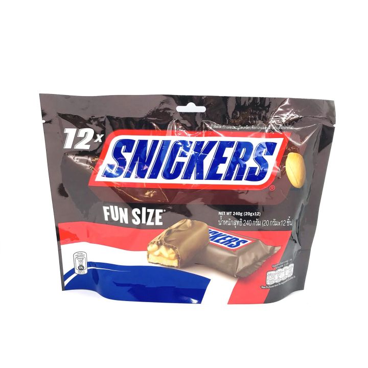 Snickers Fun Size 240g (20g x 12p.) สนิกเกอร์ ขนาด 240 กรัม (20 กรัม x 12ชิ้น) | Lazada.co.th