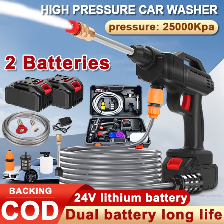portable pressure washer 48V 2 batteries portable car machine set ...