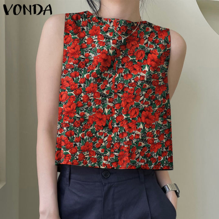 VONDA Women Artistic Style Floral Printed Camis Fashion Bohemian Tanks ...