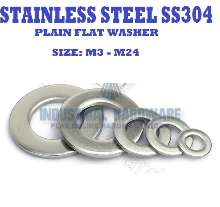 Flat Washer M3 M4 M5 M6 M8 M10 M12 M14 M16 M20 M22 M24 Stainless Steel ...