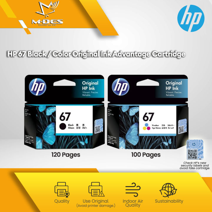 HP 67 / 67XL Black / Color Original Ink Cartridge For Printer 2722 3YM55A 3YM56A 3YM57A 3YM58A ...