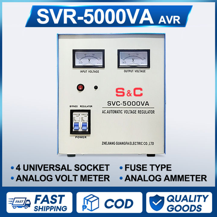 S&C Automatic Voltage Regulator AVR/SVR 5000 VA Servo Motor Type 5KVA ...