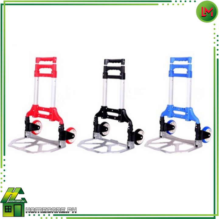 HOMECARE PH. Portable Folding Hand Truck Steel Trolley with Two Wheels ...