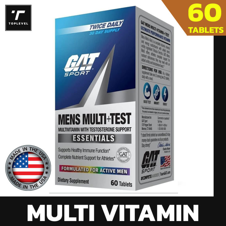 GAT Sport Men's Multi + Test, Premium Multivitamin 60 Tablets วิตามิน ...
