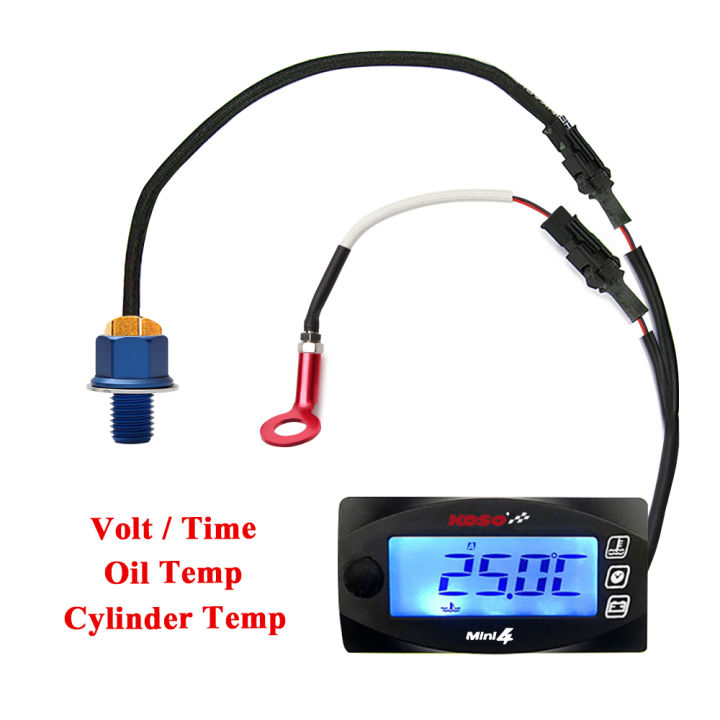 Motorcycle KOSO Mini 4 Cylinder Head Temperature Oil Temp 2 in 1 Meter ...