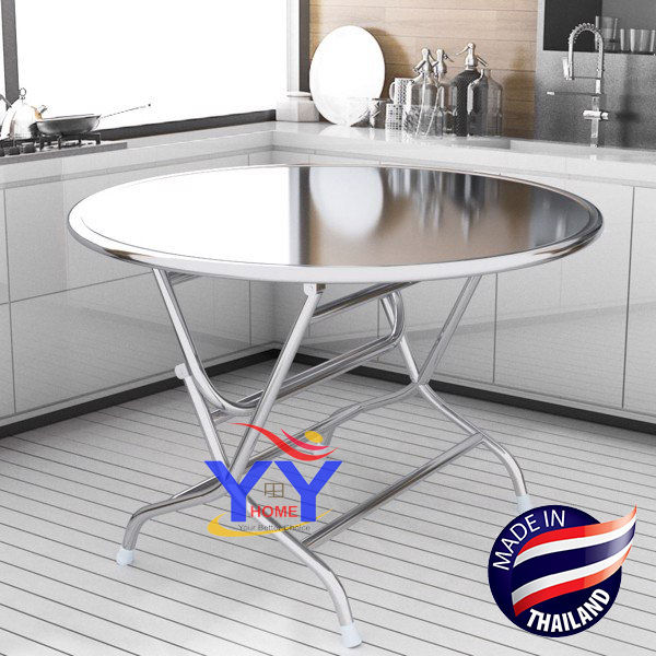 High Quality Stainless Steel Foldable Round Table/ Meja Kerja Bulat ...